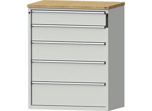 4014641817527 - Schubladenschrank NFC-Schloss 5 Schubladen HxBxT 1320 x 1065 x 685 mm grau