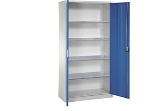 4065714656703 - Universalschrank Höhe x Breite x Tiefe 1950 x 950 x 420 mm lichtgrau   enzianblau ab 3 Stk C+P