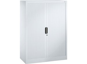 4051803340004 - Rollladenschrank mit Horizontal-Jalousie HxBxT 1345 x 1000 x 420 mm 3 Fachböden 35 Ordnerhöhen weißaluminium C+P
