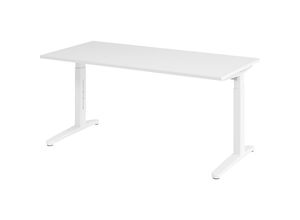 4032062169544 - eurokraft pro ANNY - Schreibtisch mit C-Fußgestell höhenverstellbar 650 - 850 mm Breite 1600 mm weiß   weiß