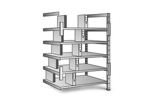 4260035210768 - Ordner- und Archiv-Steckregal verzinkt Höhe 1920 mm doppelseitig Boden-BxT 1000 x 600 mm Anbaufeld kaiserkraft