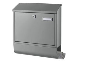 4260107690764 - Briefkasten mit Zeitungsrolle graualuminium RAL 9007 kaiserkraft