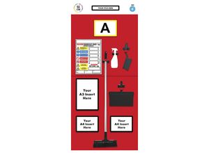 5025480058988 - Regal-Infoboard Einzelmarkierung Reinigung HxB 2000 x 900 mm rot kaiserkraft