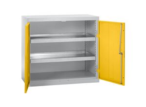 4031068146351 - Umweltschrank ohne Türlochung HxBxT 900 x 1000 x 500 mm 2 Wannenböden lichtgrau   signalgelb kaiserkraft