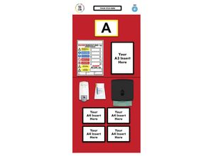5025480058940 - Regal-Infoboard Einzelmarkierung Desinfektion HxB 2000 x 900 mm rot kaiserkraft