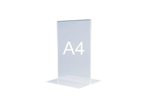 4013695047577 - Tischaufsteller gerade Polystyrol Format DIN A4 hoch VE 4 Stk magnetoplan