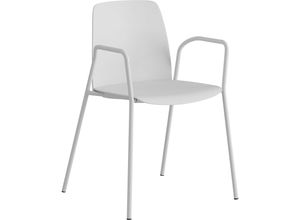 7333362002898 - Stuhl Helmer Sitz Lehne aus Kunststoff VE 4 Stk Sitz weiß Gestell weiß mit Armlehnen kaiserkraft