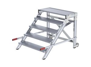 4031405500228 - MUNK Günzburger Steigtechnik Guenzburger Steigtechnik 50022 Aluminium Treppe fahrbar Arbeitshöhe (max) 3 m Silber 38 kg