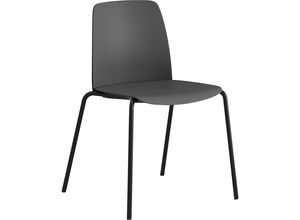 7333362005608 - Stuhl Helmer Sitz Lehne aus Kunststoff VE 4 Stk Sitz dunkelgrau Gestell schwarz kaiserkraft