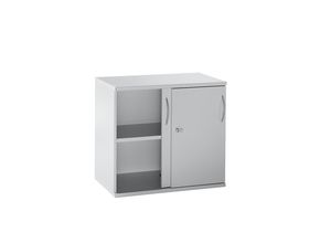 4260429761579 - LENA - Schiebetürenschrank 1 Fachboden 2 Ordnerhöhen 2 Schiebetüren HxBxT 722 x 800 x 442 mm lichtgrau kaiserkraft