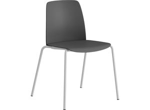 7333362005622 - Stuhl Helmer Sitz Lehne aus Kunststoff VE 4 Stk Sitz dunkelgrau Gestell weiß kaiserkraft