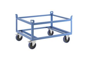 4054666002621 - eurokraft pro Fahrgestell aus Stahl für Industriepaletten Tragfähigkeit 1000 kg Ladehöhe 650 mm blau ab 10 Stk