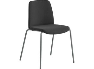 7333362005769 - Stuhl Helmer Sitz Lehne gepolstert VE 4 Stk Sitz schwarz Gestell silber kaiserkraft