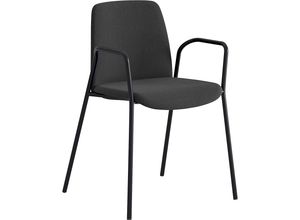 7333362003925 - Stuhl Helmer Sitz Lehne gepolstert VE 4 Stk Sitz schwarz Gestell schwarz mit Armlehnen kaiserkraft