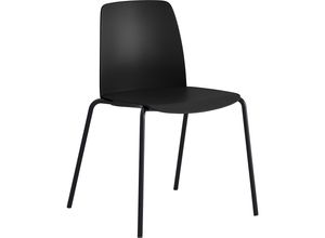 7333362004403 - Stuhl Helmer Sitz Lehne aus Kunststoff VE 4 Stk Sitz schwarz Gestell schwarz kaiserkraft