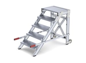 4031405500143 - MUNK Günzburger Steigtechnik Guenzburger Steigtechnik 50014 Aluminium Treppe fahrbar Arbeitshöhe (max) 3 m Silber 29 kg