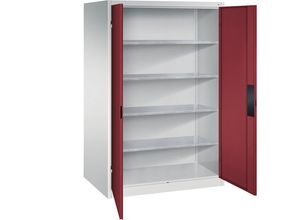 4064615706159 - Werkstatt-Schwerlastschrank Breite 1200 mm Tiefe 800 mm Tür rubinrot C+P