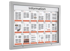 4260256792869 - Schaukasten Türöffnung 90° nach oben für Format DIN A0 Rückwand reinweiß kaiserkraft
