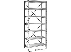 4260035219570 - Steckregal verzinkt 7 Böden Höhe 3000 mm Bodenbreite 800 mm Tiefe 500 mm Grundregal kaiserkraft