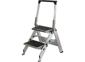 4260270952119 - Alu-Klapptreppe Stufen Alu mit PVC-Belag mit Sicherheitsbügel 2 Stufen kaiserkraft