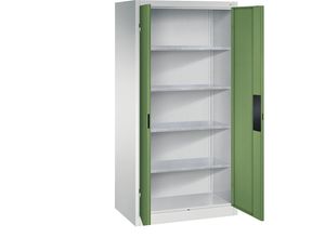 4067521587157 - Werkstatt-Schwerlastschrank Breite 930 mm Tiefe 600 mm Tür resedagrün C+P