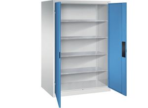 4064615706166 - Werkstatt-Schwerlastschrank Breite 1200 mm Tiefe 800 mm Tür lichtblau C+P