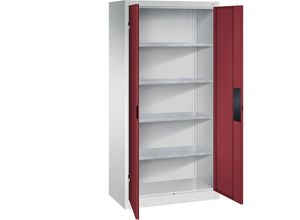 4067521585771 - Werkstatt-Schwerlastschrank Breite 930 mm Tiefe 500 mm Tür rubinrot C+P