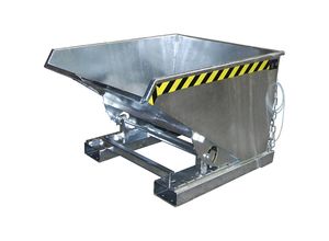 4052462064102 - eurokraft pro Kippbehälter inkl Abrollmechanismus Volumen 06 m³ LxBxH 1260 x 1070 x 835 mm feuerverzinkt