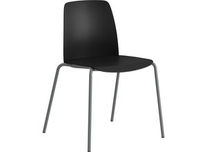 7333362004410 - Stuhl Helmer Sitz Lehne aus Kunststoff VE 4 Stk Sitz schwarz Gestell silber kaiserkraft