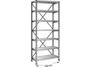 4260035219716 - Steckregal verzinkt 7 Böden Höhe 3000 mm Bodenbreite 1000 mm Tiefe 300 mm Grundregal kaiserkraft