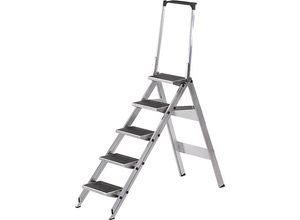 4260270955110 - Alu-Klapptreppe Stufen Alu mit PVC-Belag mit Sicherheitsbügel 5 Stufen kaiserkraft