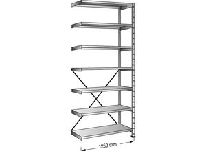 4260035219990 - Steckregal verzinkt 7 Böden Höhe 3000 mm Bodenbreite 1200 mm Tiefe 700 mm Anbauregal kaiserkraft