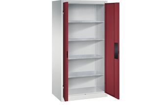 4067521587218 - Werkstatt-Schwerlastschrank Breite 930 mm Tiefe 600 mm Tür rubinrot C+P