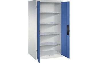 4064615166359 - Werkstatt-Schwerlastschrank Breite 930 mm Tiefe 800 mm Tür enzianblau C+P