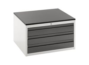 4040376926692 - Schubladenschrank mit Teleskopführungen Höhe 460 mm Schubladen 3 x 120 mm lichtgrau   anthrazit Breite 770 mm RAU
