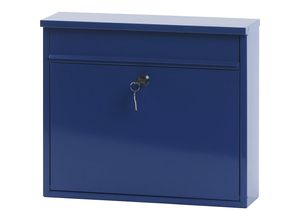8713631035953 - Briefkasten mit geradem Dach HxBxT 320 x 360 x 100 mm Stahlblech pulverbeschichtet blau RAL 5005 kaiserkraft