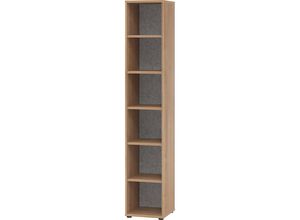 4032062178072 - ANNY-AC - Regal mit Akustik-Rückwand HxBxT 2156 x 400 x 400 mm 5 Fachböden Nussbaum-Dekor kaiserkraft