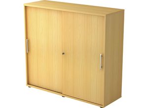 4032062025000 - Schiebetürenschrank je 2 Fachböden 1 Trennwand HxBxT 1100 x 1200 x 400 mm Buche-Dekor kaiserkraft