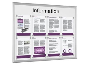 4260256791152 - Aushangtafel für 8 x DIN A4 reinweiß kaiserkraft
