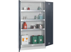 4061753275523 - eurokraft pro Umweltschrank mit 3 Wannenböden und 1 Bodenauffangwanne Türen anthrazitgrau