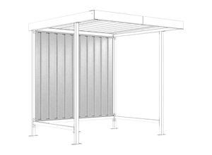 4250366526621 - Rückwand zu Materialüberdachung Leipzig für einseitige Ausführung für Grundeinheit B 2250 mm WSM