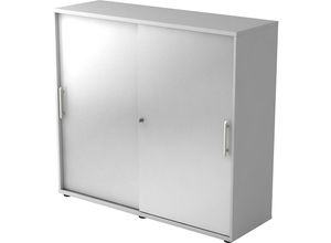4032062026809 - Schiebetürenschrank je 2 Fachböden 1 Trennwand HxBxT 1100 x 1200 x 400 mm lichtgrau   alusilber kaiserkraft