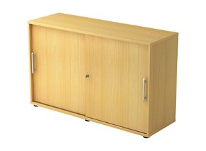 4032062024935 - Schiebetürenschrank je 1 Fachboden 1 Trennwand HxBxT 748 x 1200 x 400 mm Buche-Dekor kaiserkraft