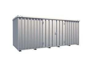 4260145956747 - Schnellbau-Container verzinkt Außen-BxHxT 2100 x 2100 x 5100 mm 2 Flügeltüren lange Seite kaiserkraft