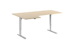 4061753260055 - eurokraft basic Schreibtisch Venla elektrisch höhenverstellbar Ecke BxT 1800 x 1200 mm Birke weiß rechts