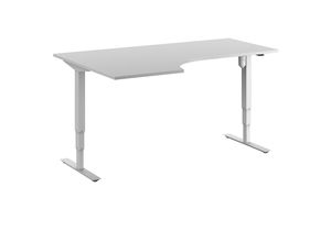 4061753266491 - Schreibtisch Atlanta elektrisch höhenverstellbar Ecke BxT 1800 x 1200 mm lichtgrau weiß links kaiserkraft