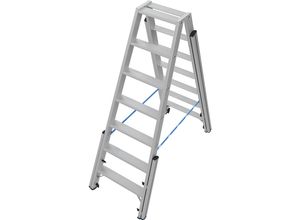 4009199134899 - Treppen-Stufenstehleiter mit Niveauausgleich beidseitig begehbar 2x7 Stufen KRAUSE