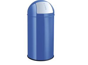 4012086061581 - helit Push Abfallbehälter Stahl selbstschließend blau 50 l HxØ 745 x 360 mm