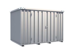 4260145956723 - Schnellbau-Container verzinkt Außen-BxHxT 2100 x 2100 x 3100 mm 2 Flügeltüren lange Seite kaiserkraft