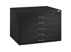 4068192048053 - CP 7100 Planschrank schwarzgrau weißaluminium 5 Schubladen 1100 x 765 x 760 cm